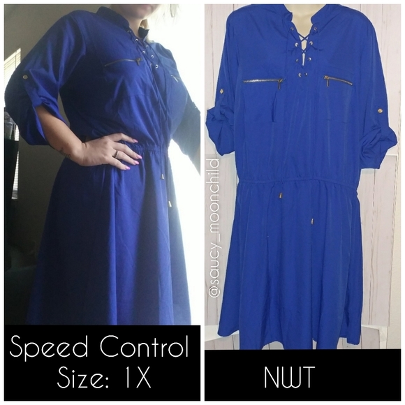 Speed Control | Dresses | Nwt Speed Limit Shirt Dress Cobalt Blue ...